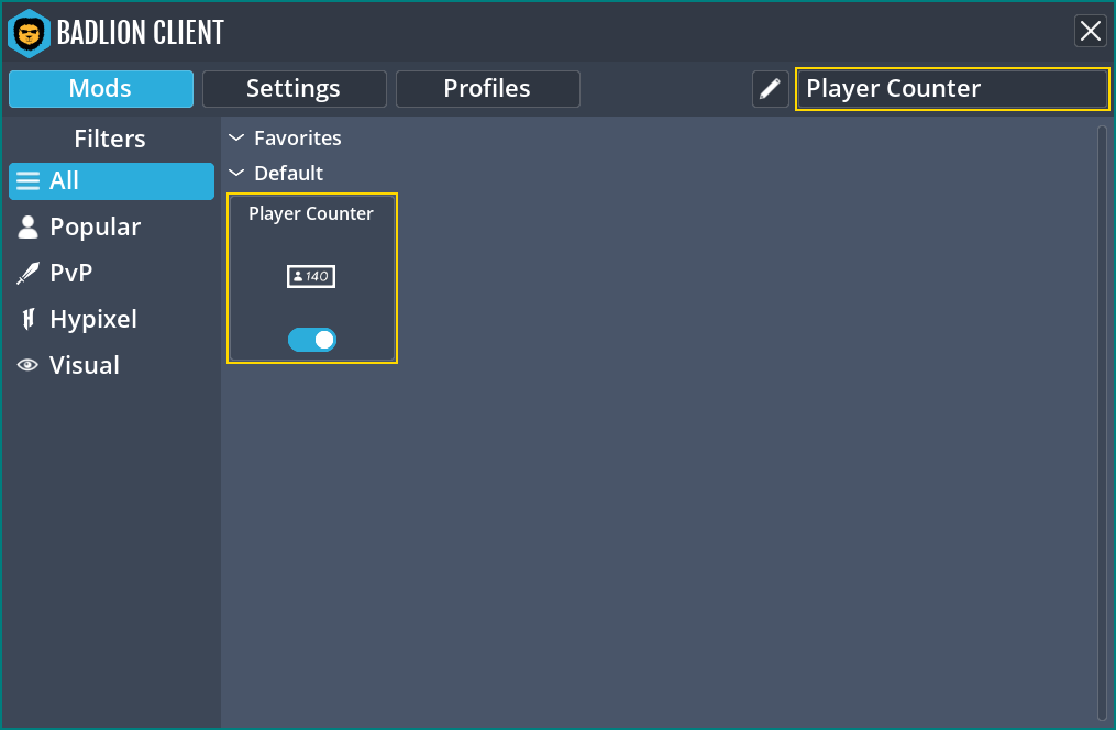 Player Counter Mod – Badlion Support
